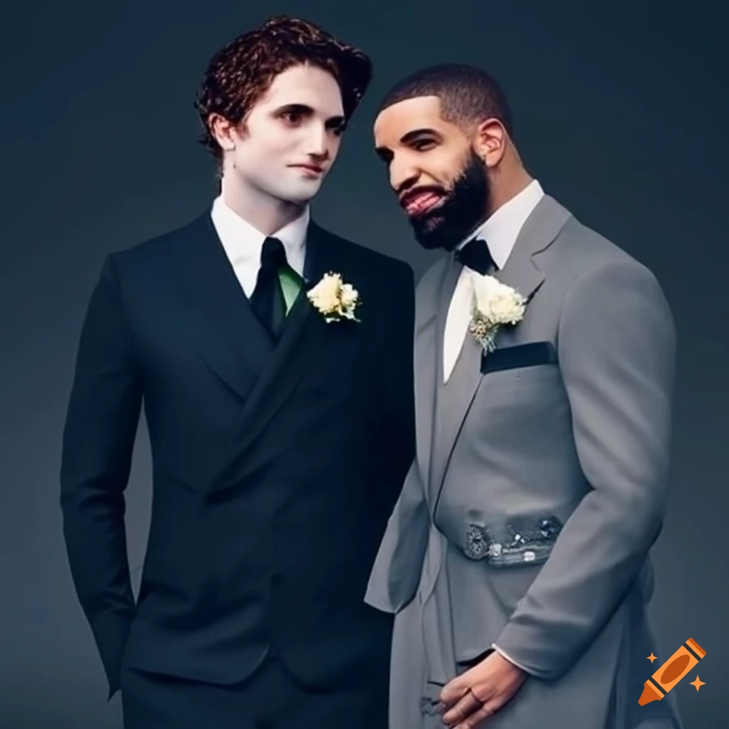 Drake and Edward at a celebrity wedding on Craiyon