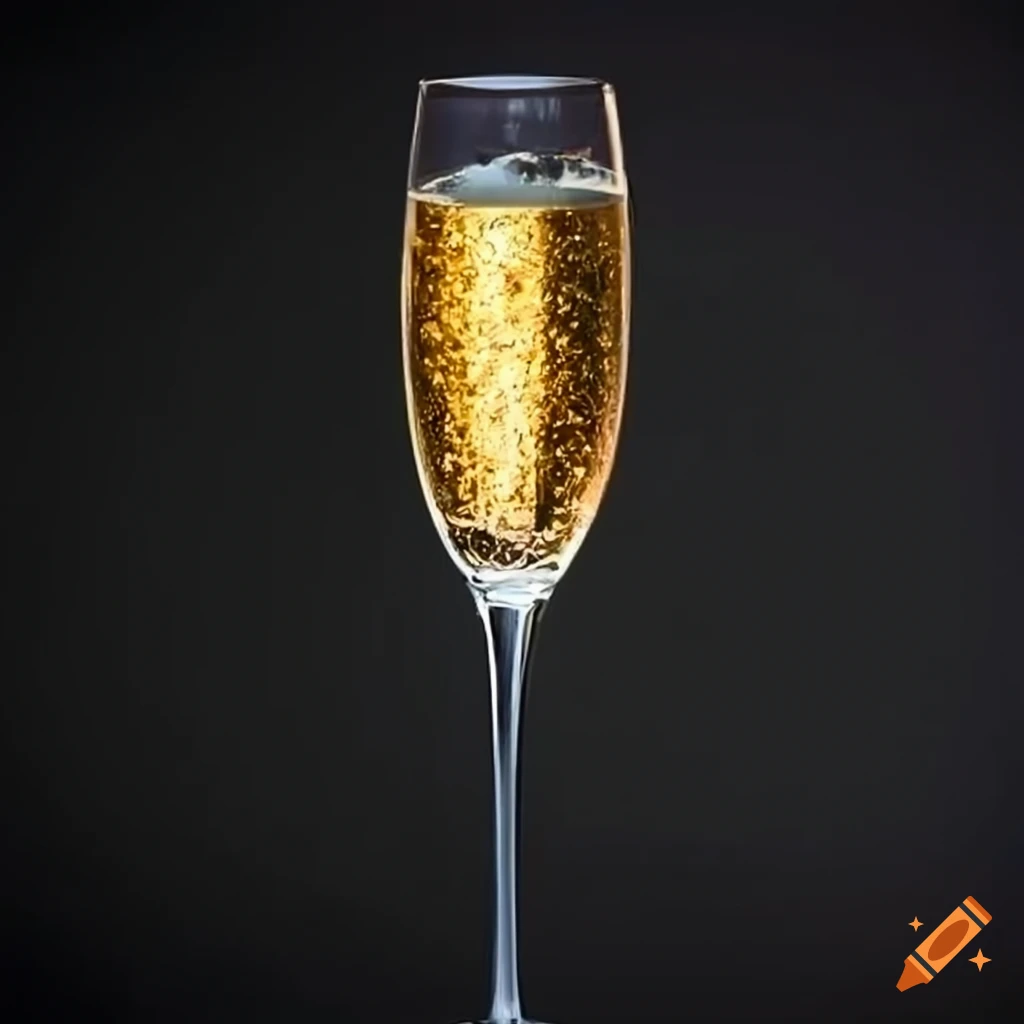 Crystal glass of sparkling champagne on Craiyon