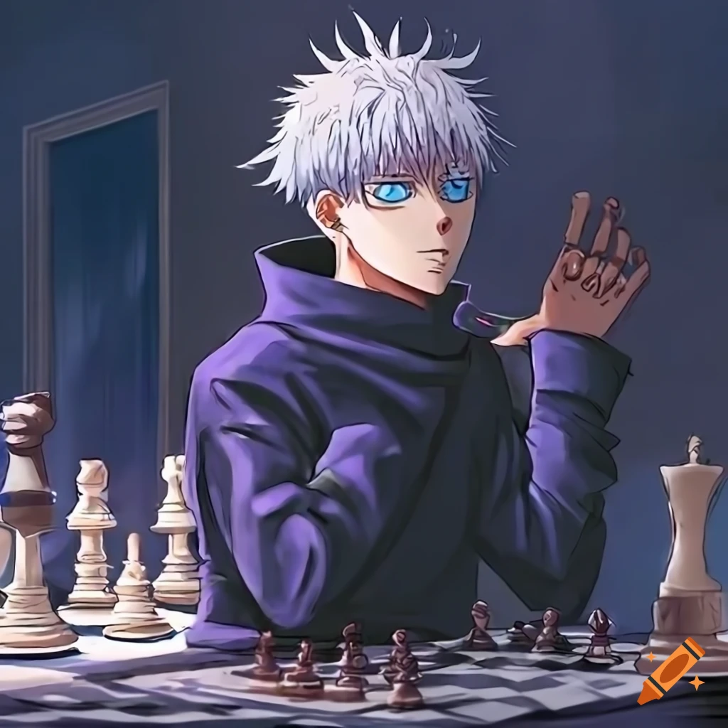 Satoro gojo playing chess