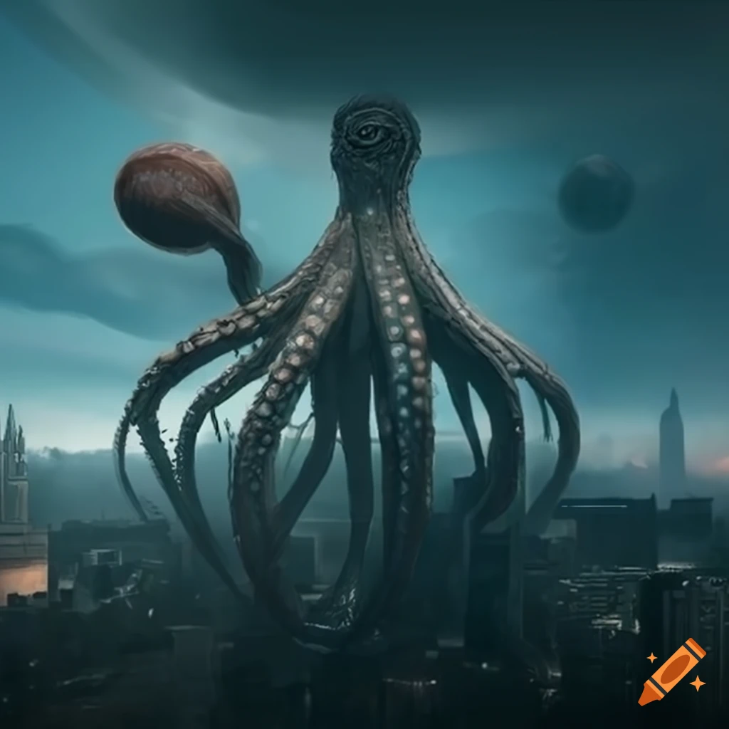 Epic artwork of a colossal armored octopus on Craiyon