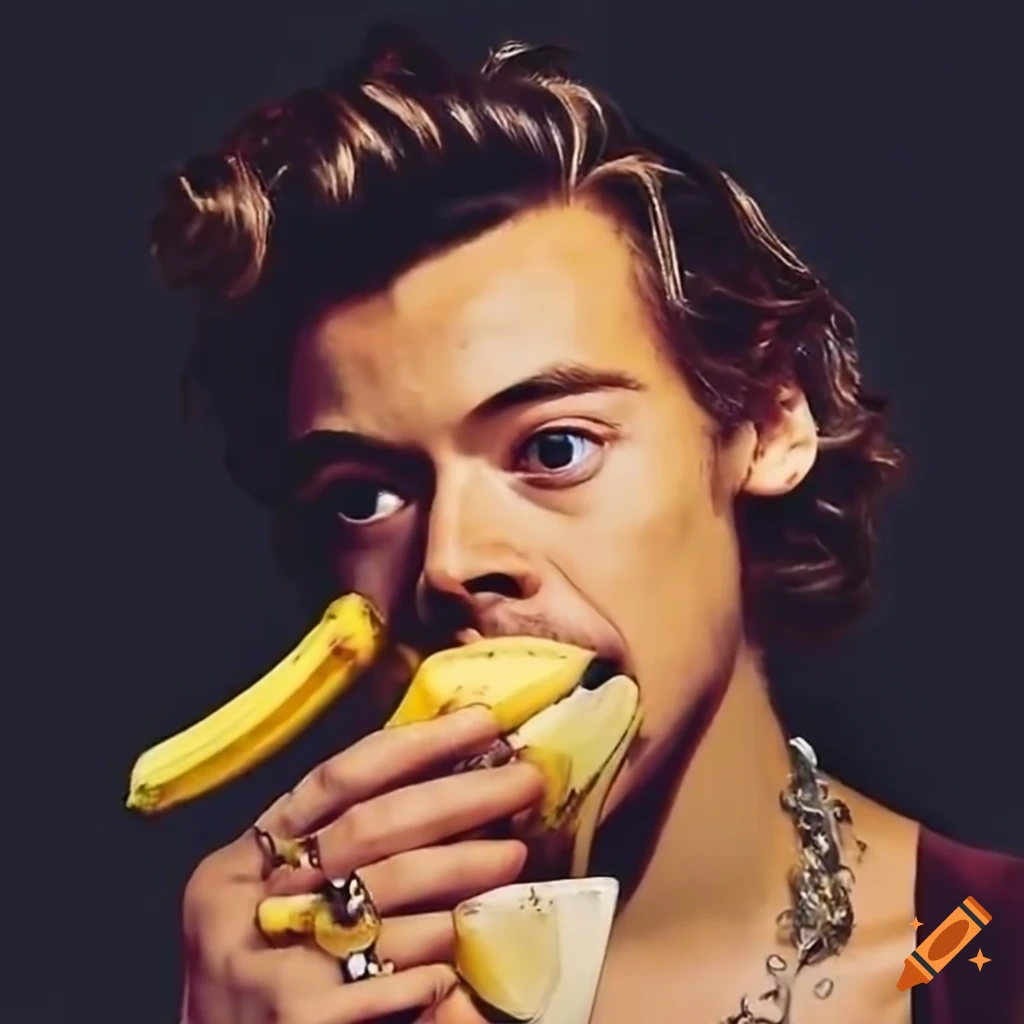 Harry styles enjoying a banana