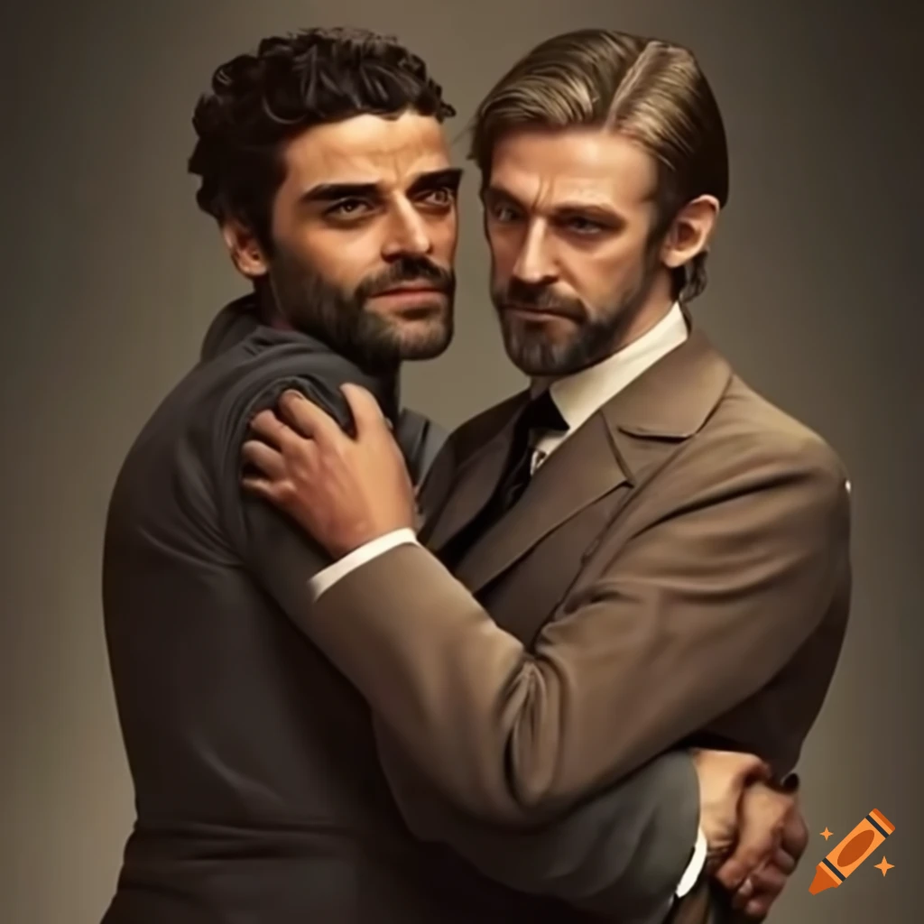 Dan stevens and oscar isaac holding hands on Craiyon