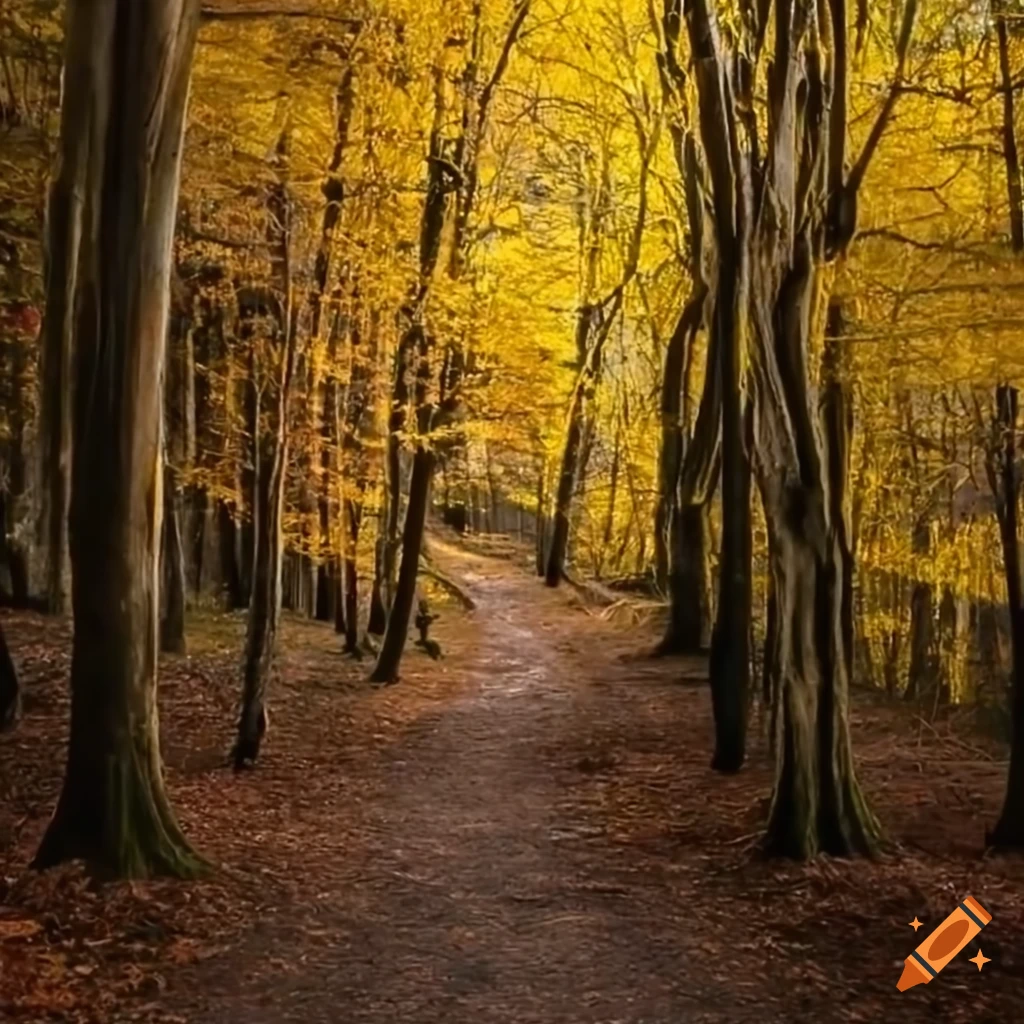 Autumn walk in the woods on Craiyon