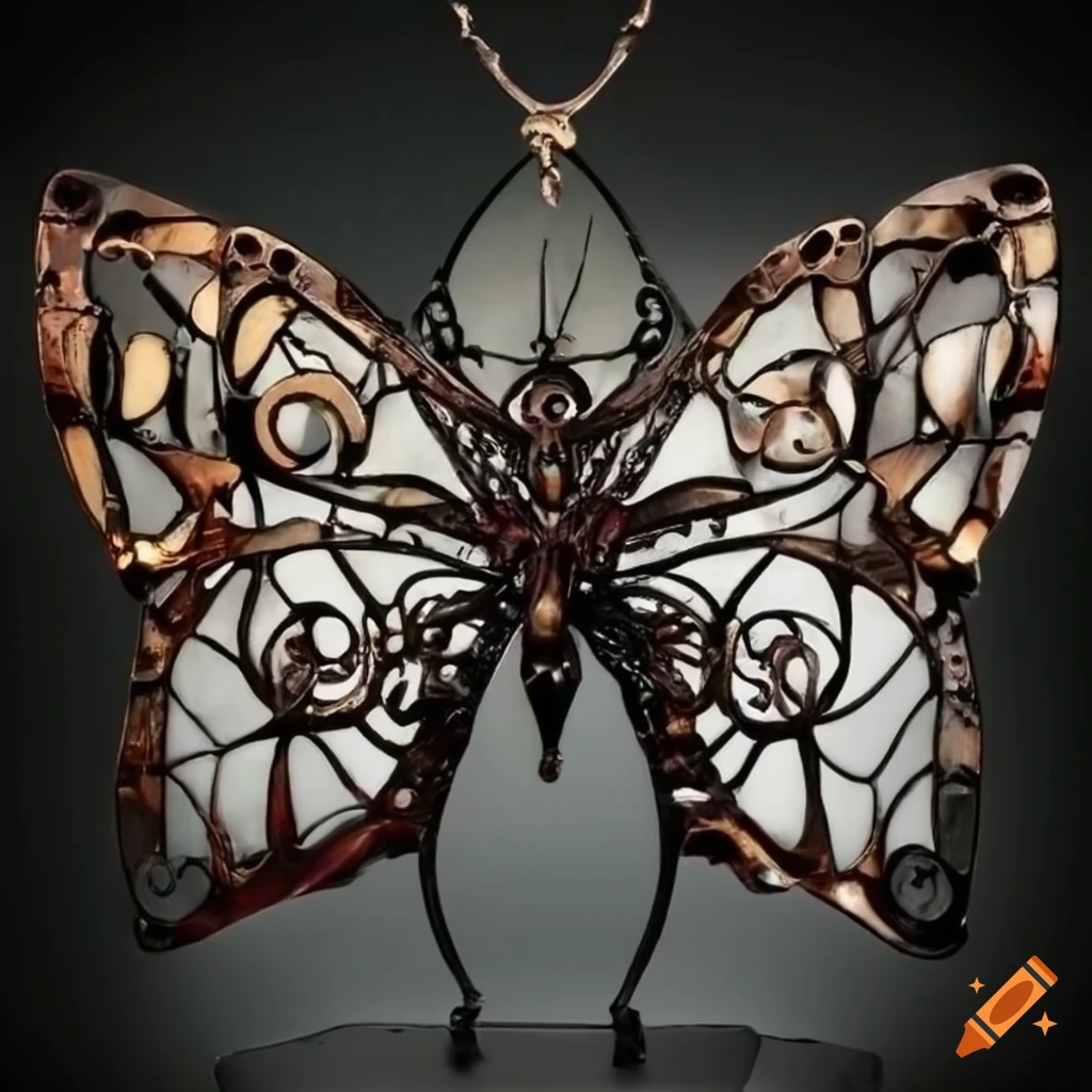 Rusty angel wings designed by rené lalique on Craiyon