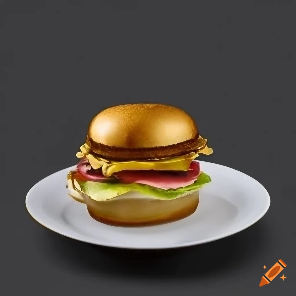 Ancient relic made of gold and jewels in the form of a burger on Craiyon