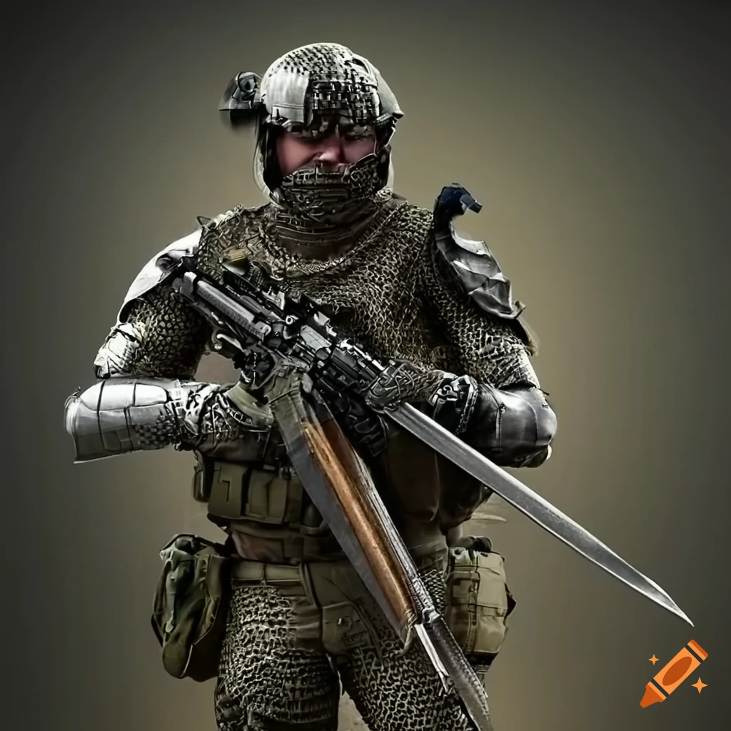 Soldier with a sword on Craiyon