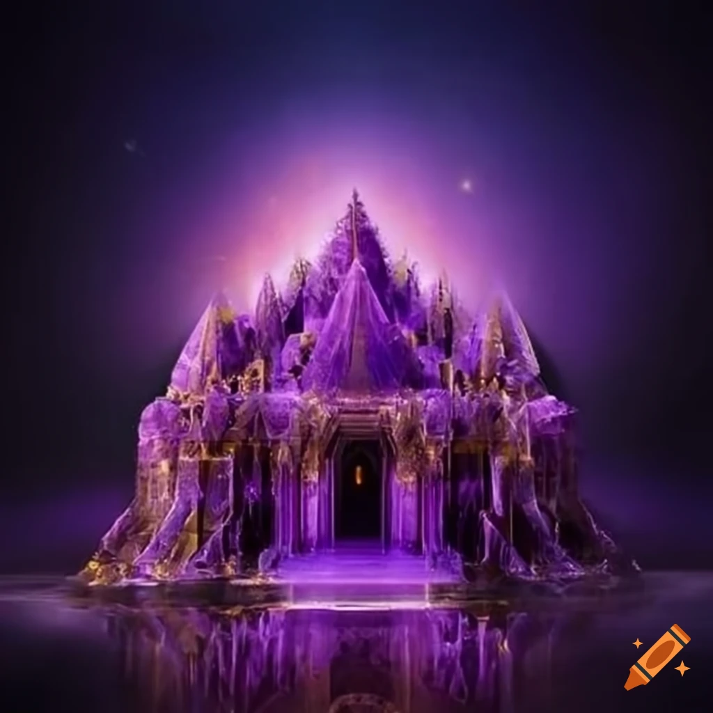 Geometric buddhist temple with futuristic technology elements on Craiyon