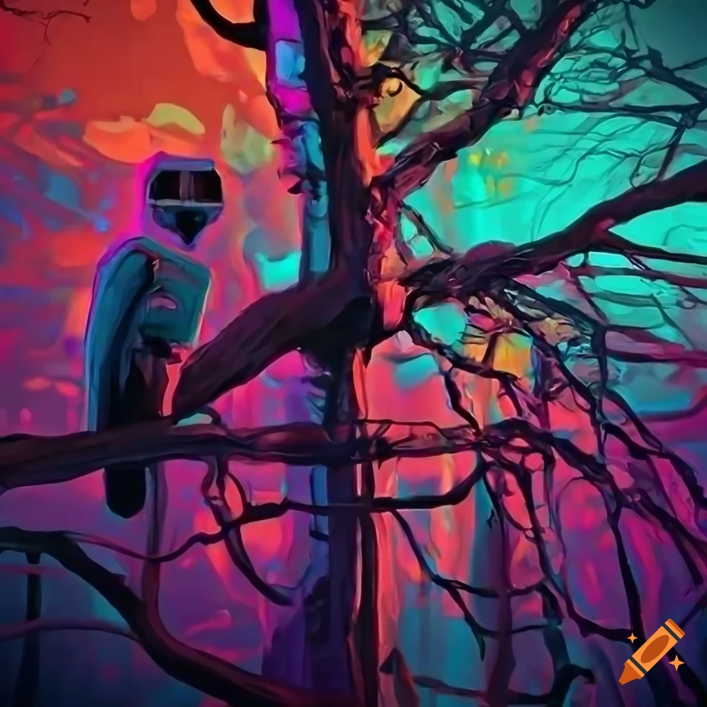Colorful cyberpunk digital painting on Craiyon