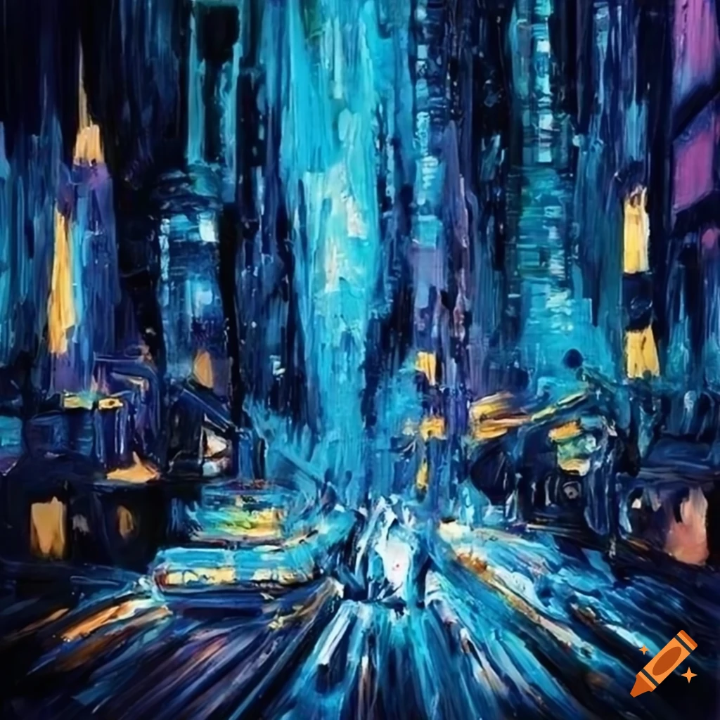 Detailed abstract painting of a crystal city on Craiyon