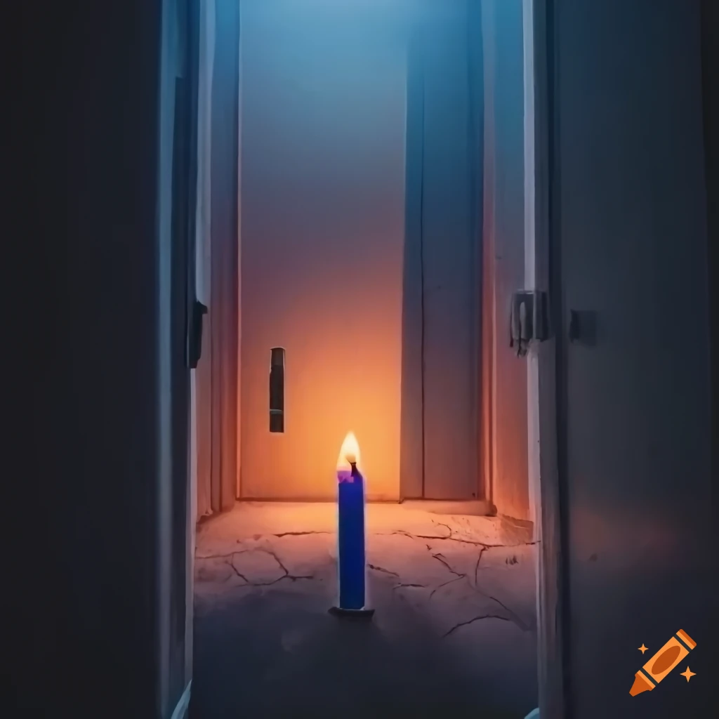 Surreal image of a door in a dark liminal space