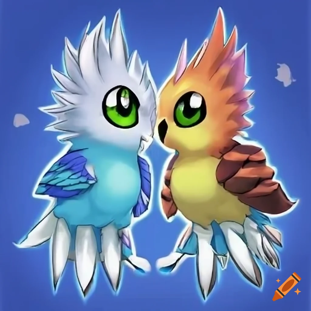 Cute digimon birds with unique features on Craiyon