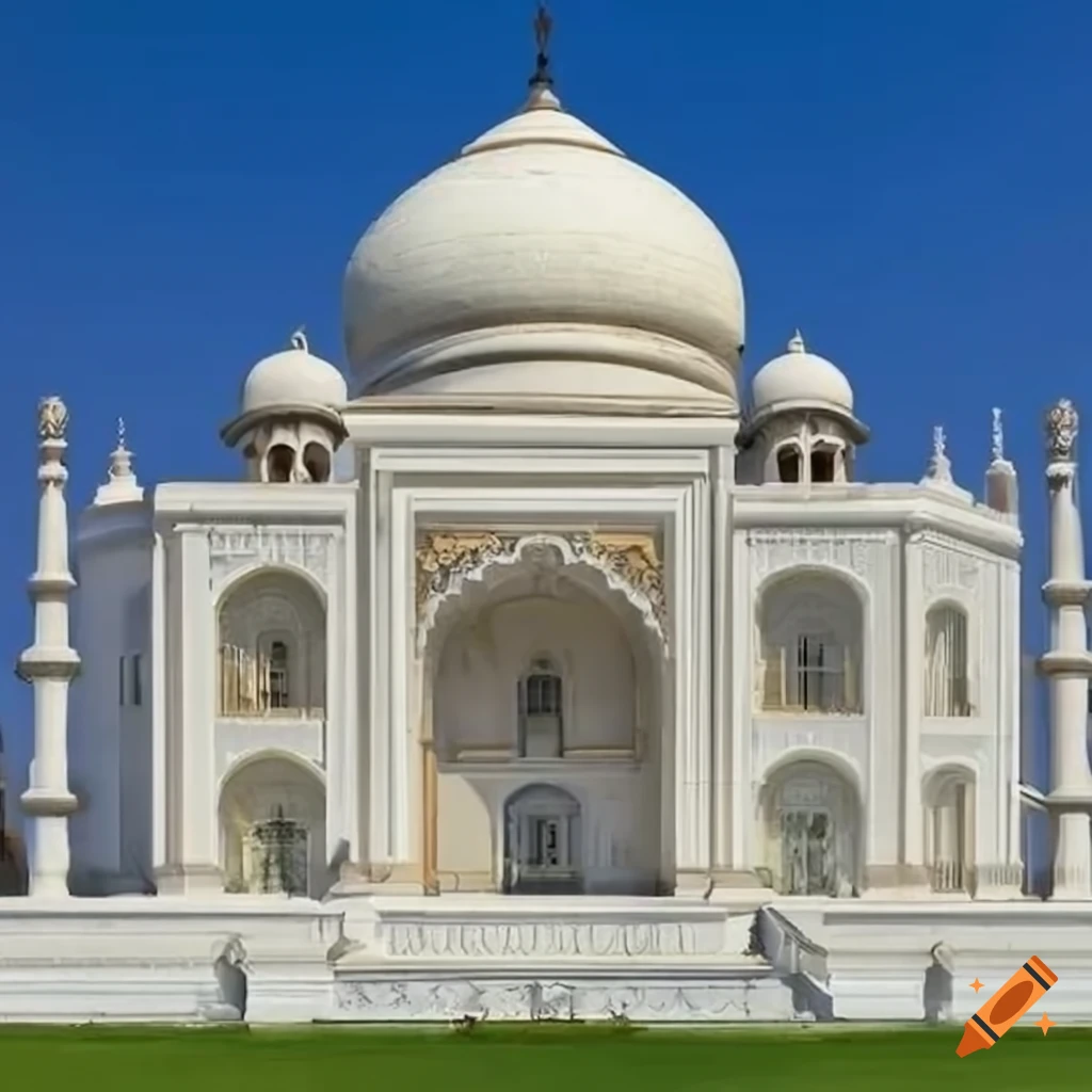 Elevation of mahal white house in mediterranean architectural style on ...