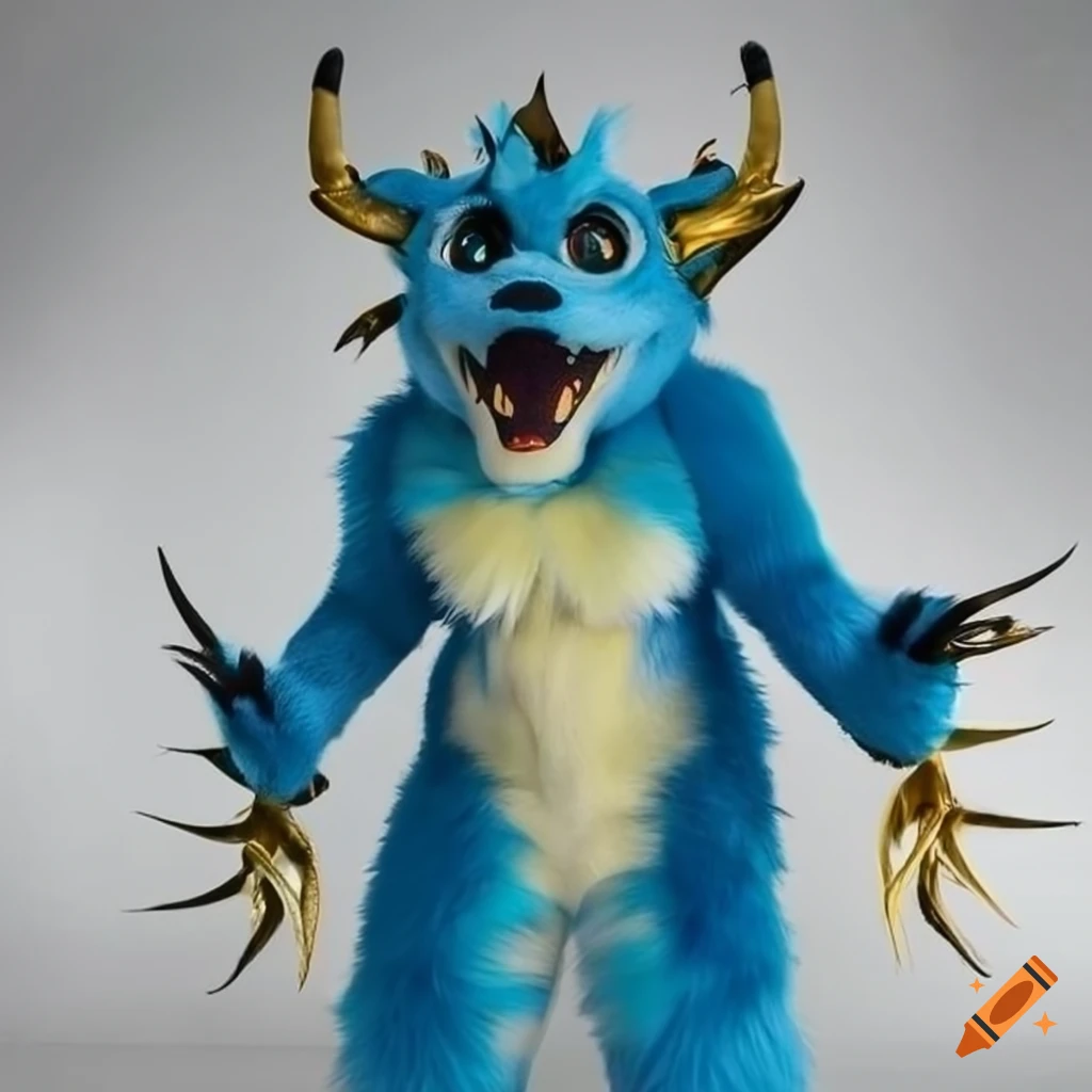 Colorful shark fursuit with scales and fins on Craiyon