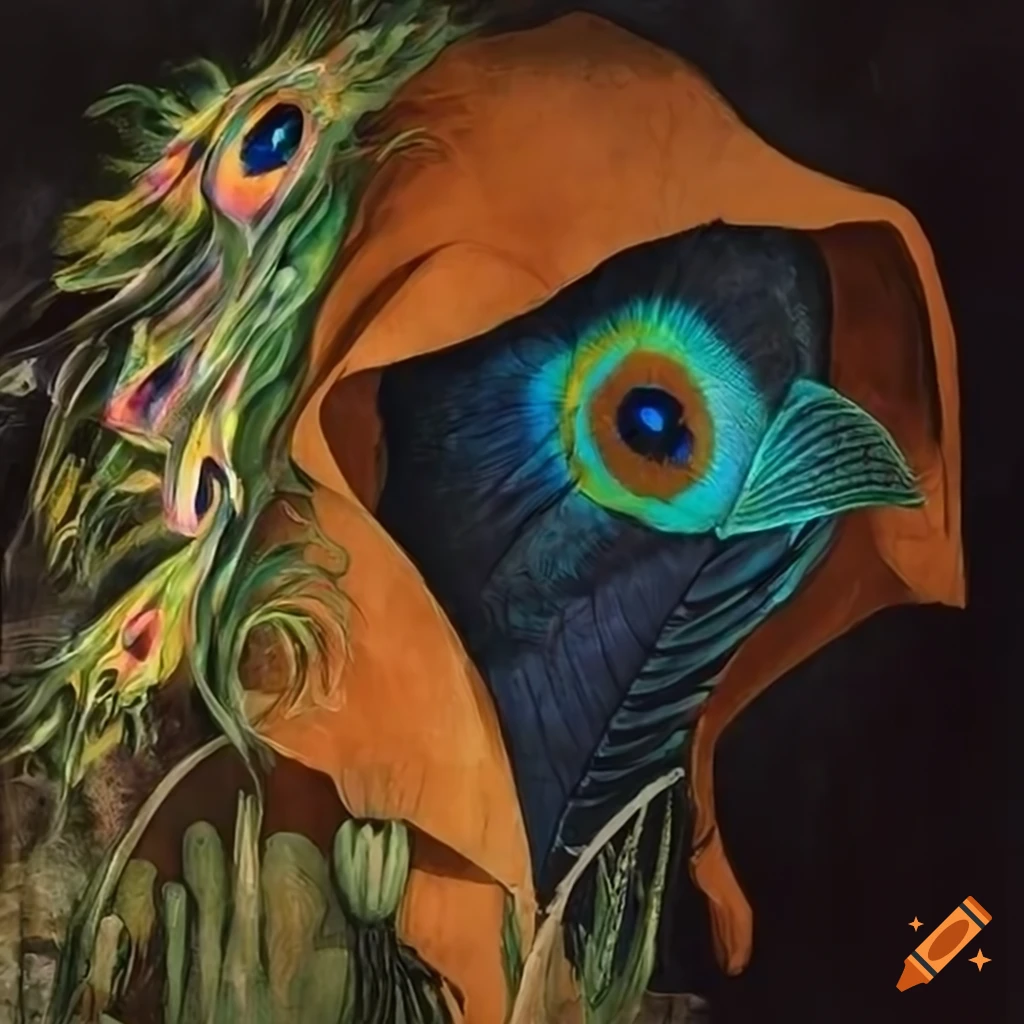 Abstract artwork of a mythical bird representing entropy on Craiyon