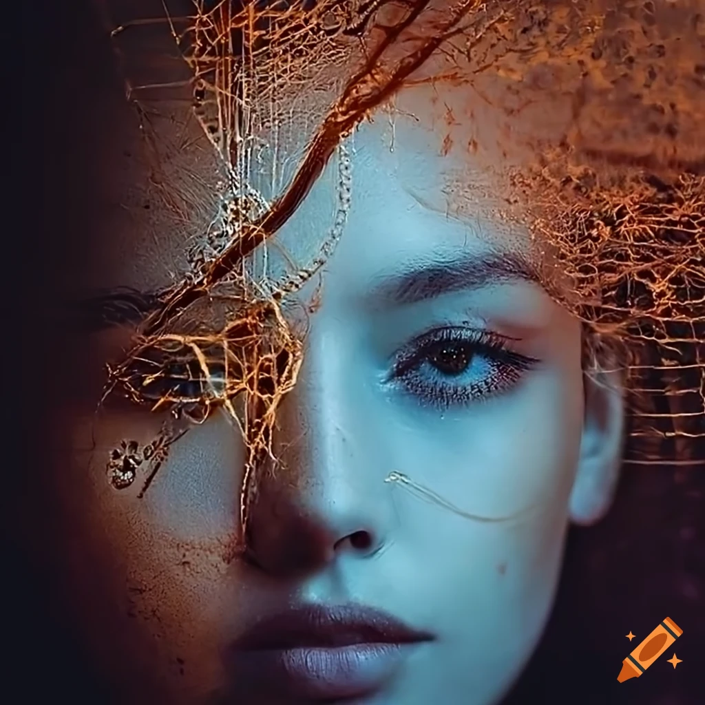 Fashion portrait with code elements on Craiyon