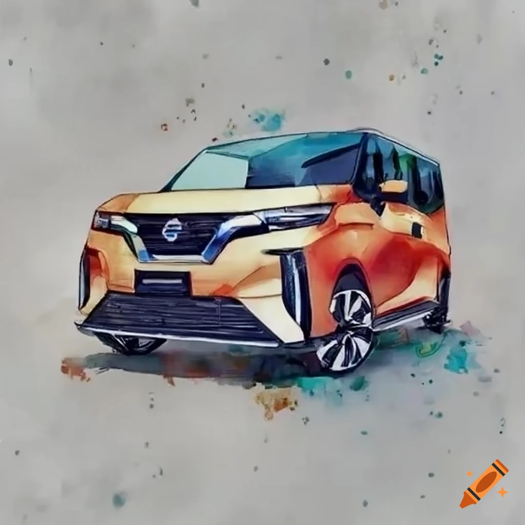 Sketch of a sleek nissan crossover hatchback concept