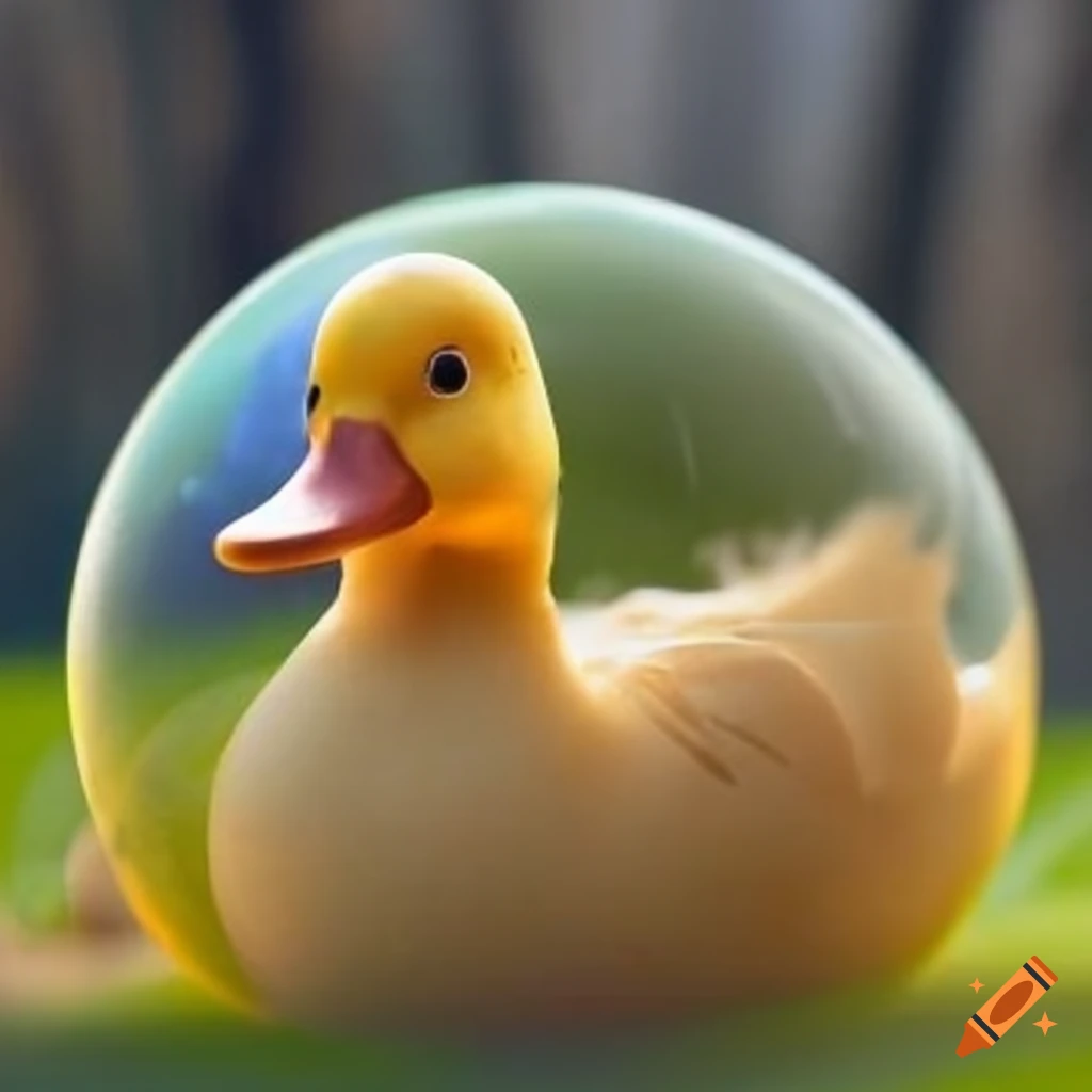 Image of a duck inside a sphere
