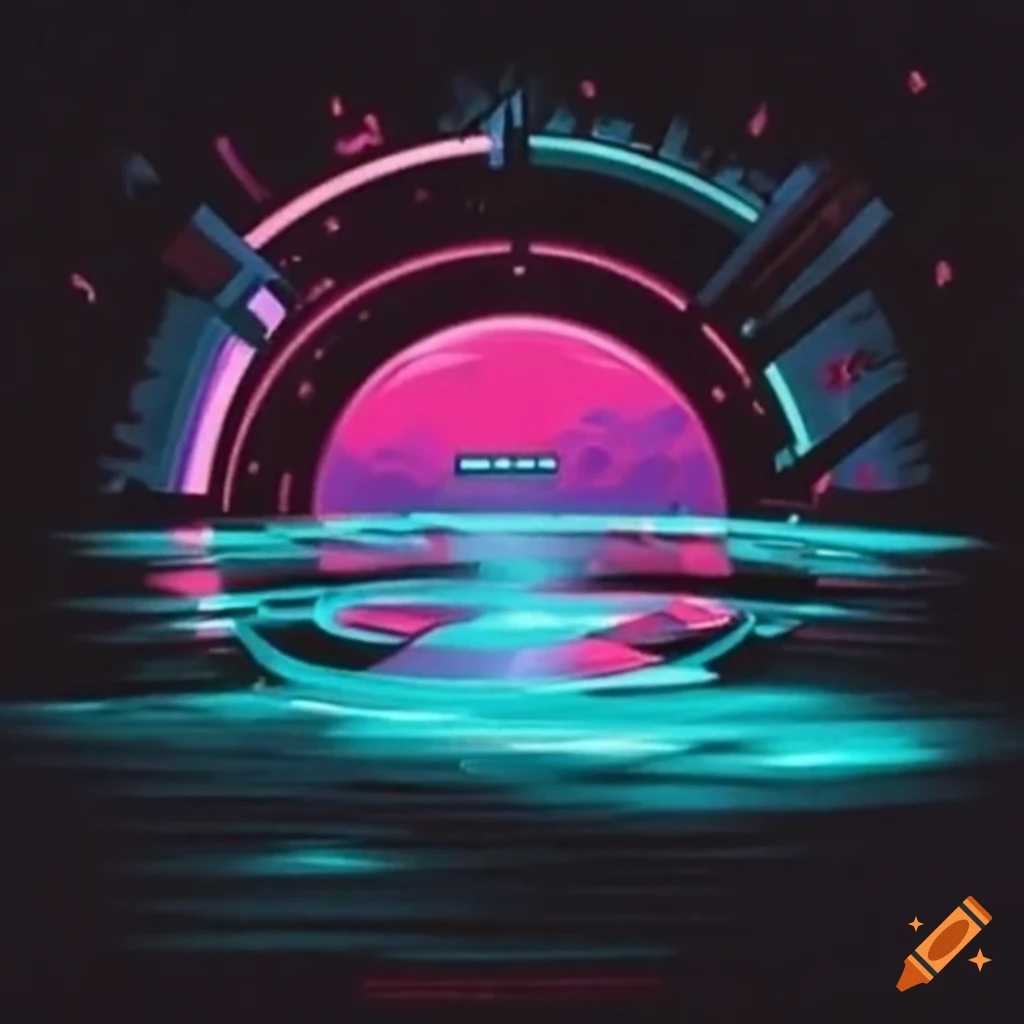 Chillwave cyberpunk anime scene on Craiyon