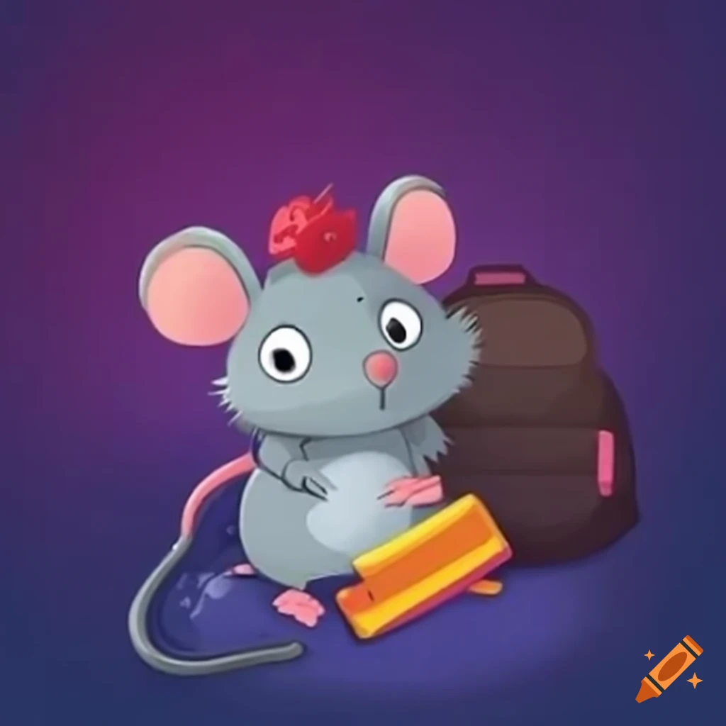 Cute mouse playing in a ghibli-inspired playground on Craiyon