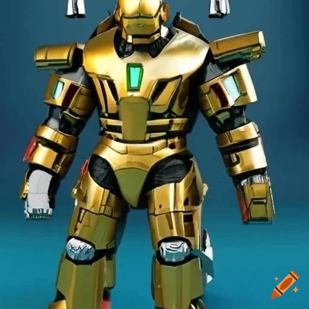 Megalon wearing Hulk Buster armor on Craiyon