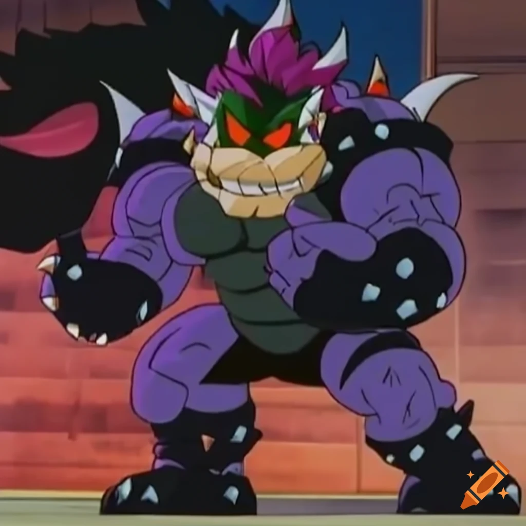 Character of bowser from video game with dark and muscular appearance ...