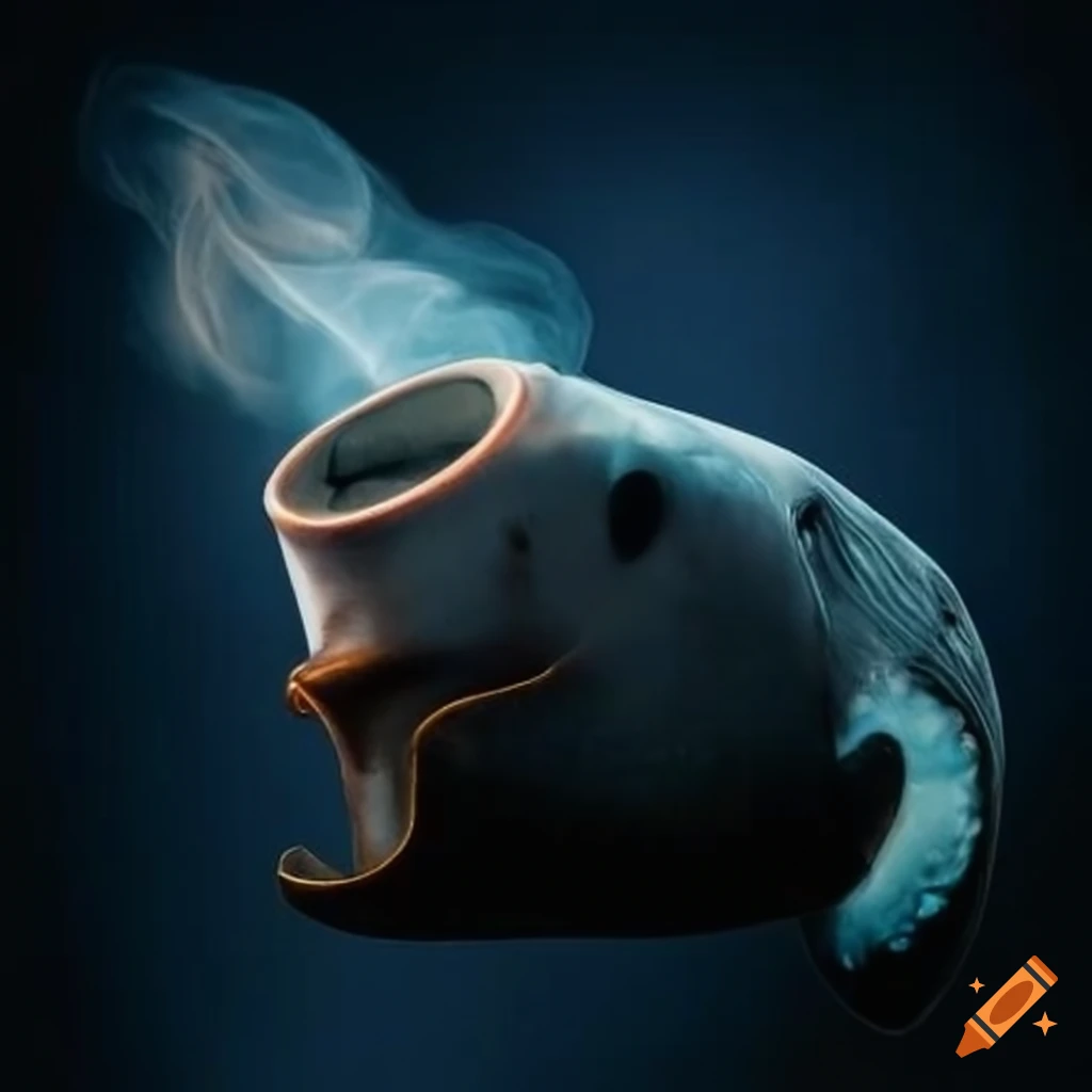 Illustration of a smoking whale