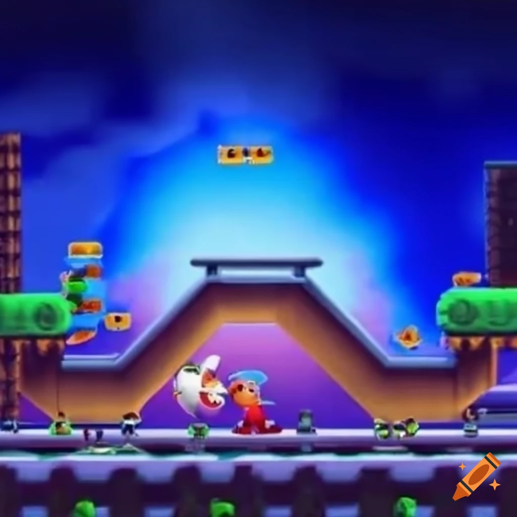 Screenshot of flimblo, a platformer video game on Craiyon
