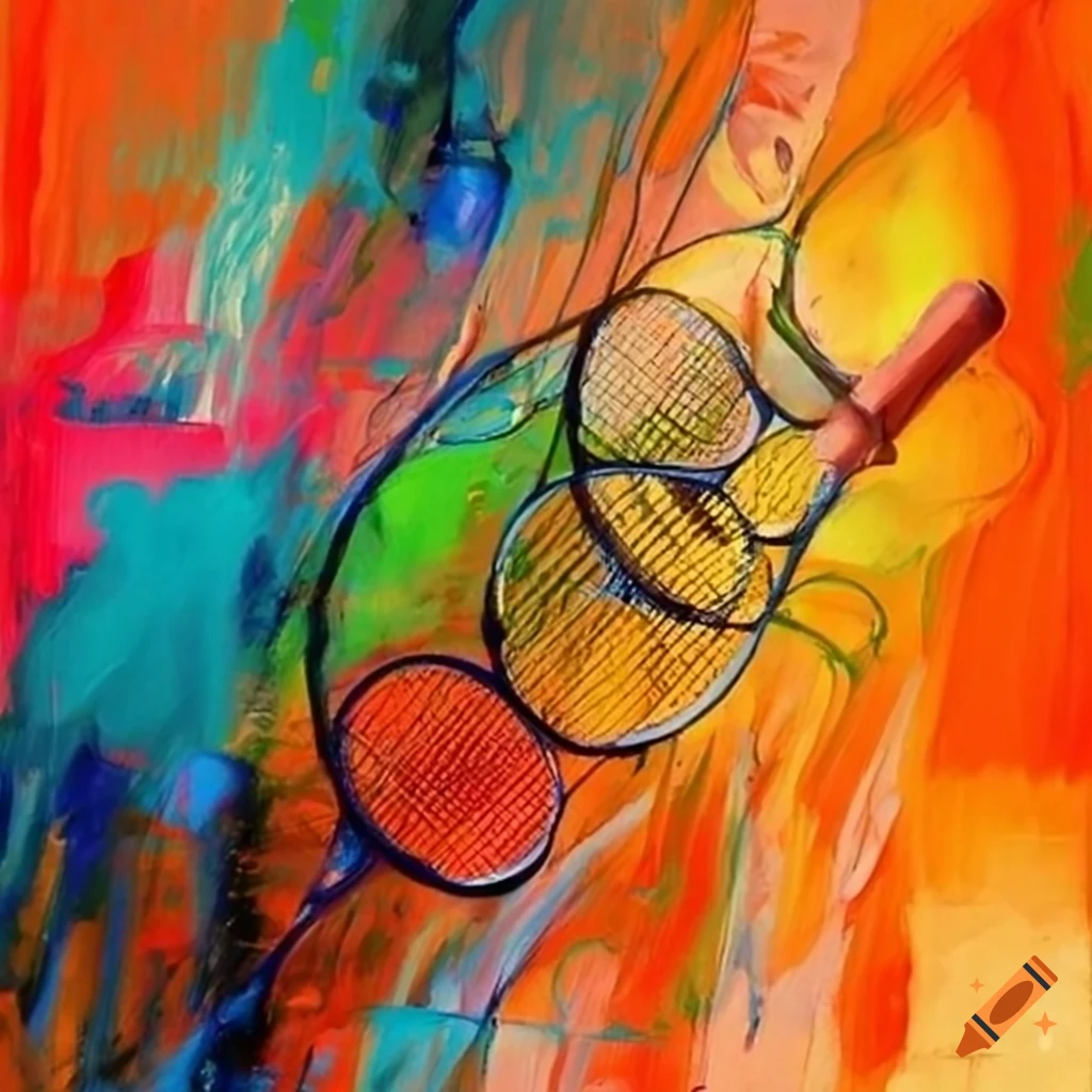 Abstract painting of tennis on Craiyon