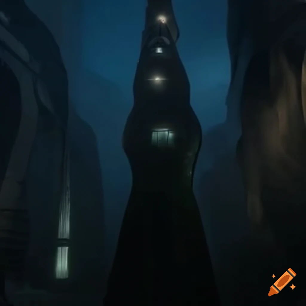 Futuristic elf tower on Craiyon