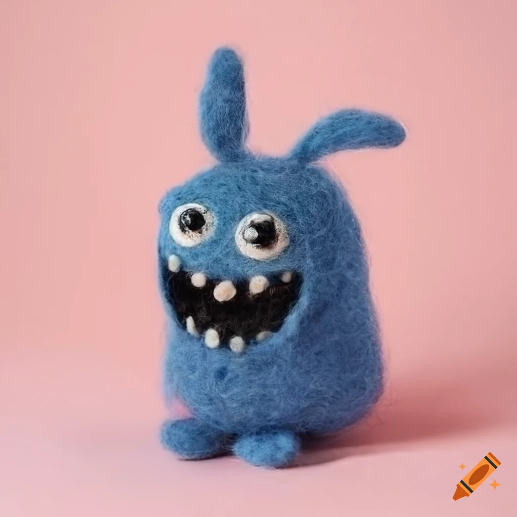 Cute felted wool monster on Craiyon