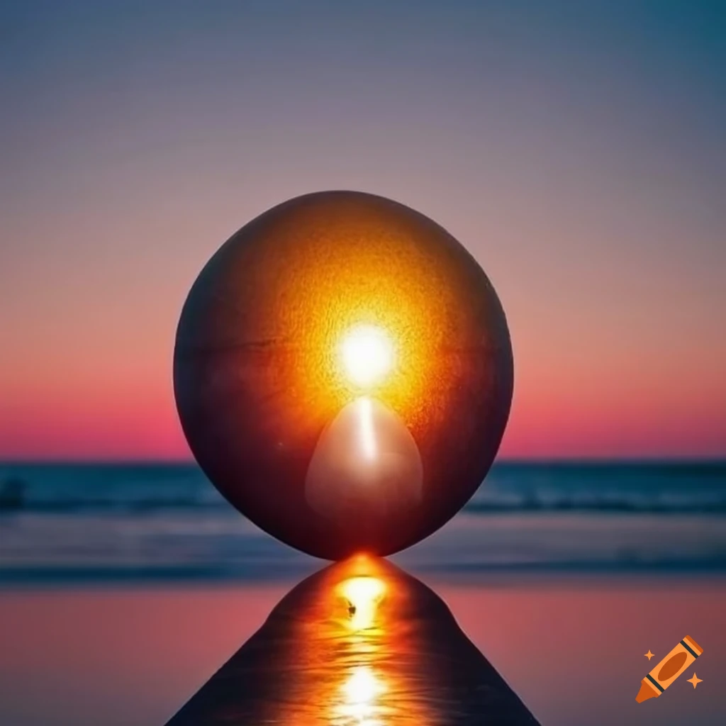 Sunset rock art on the beach on Craiyon