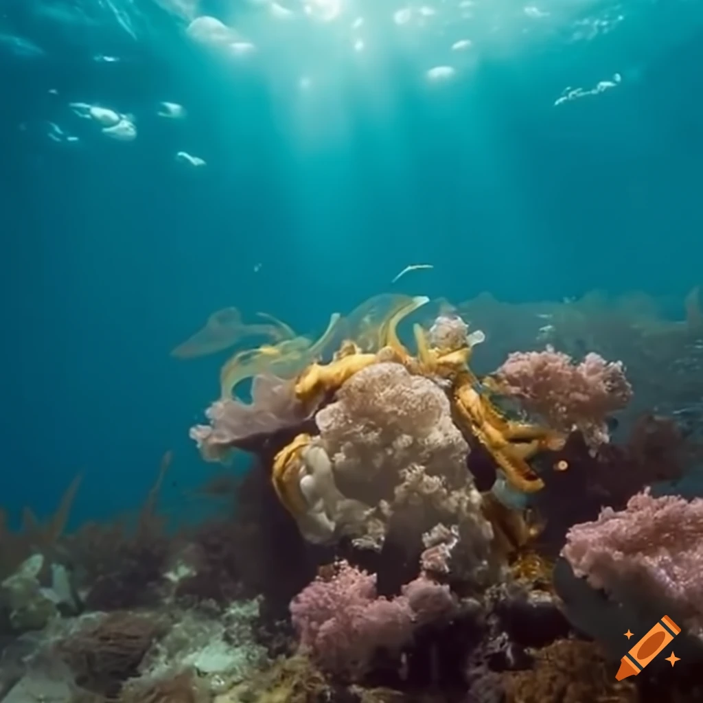 Underwater scenery on Craiyon