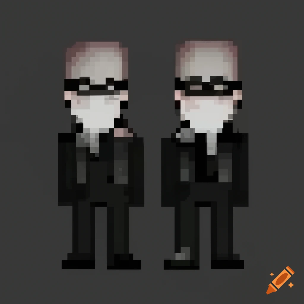 Pixel art of three masked surgeons in a dark setting on Craiyon