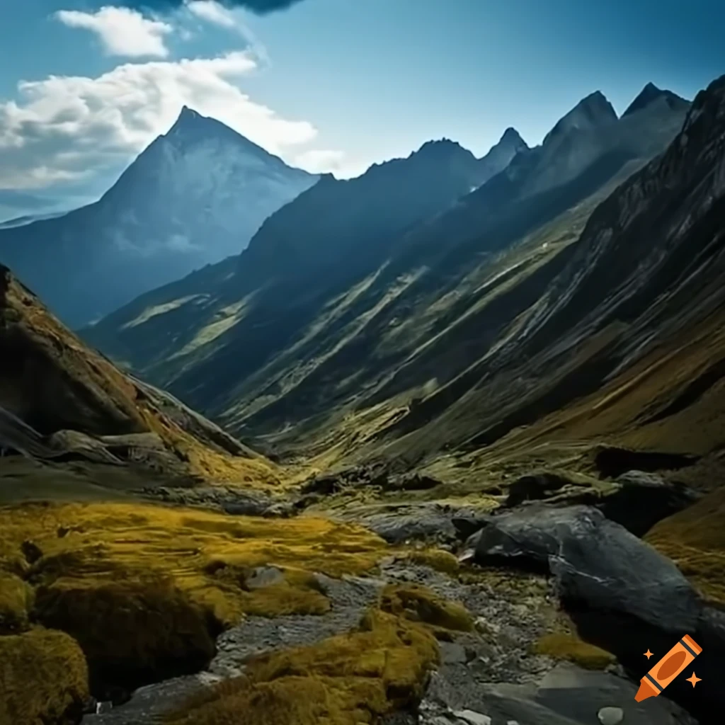 Breathtaking mountain views on Craiyon