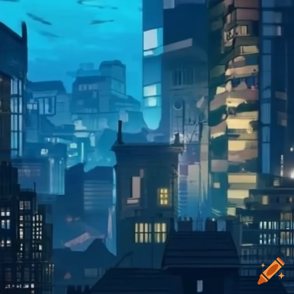 Sunny cityscape in manhwa style on Craiyon