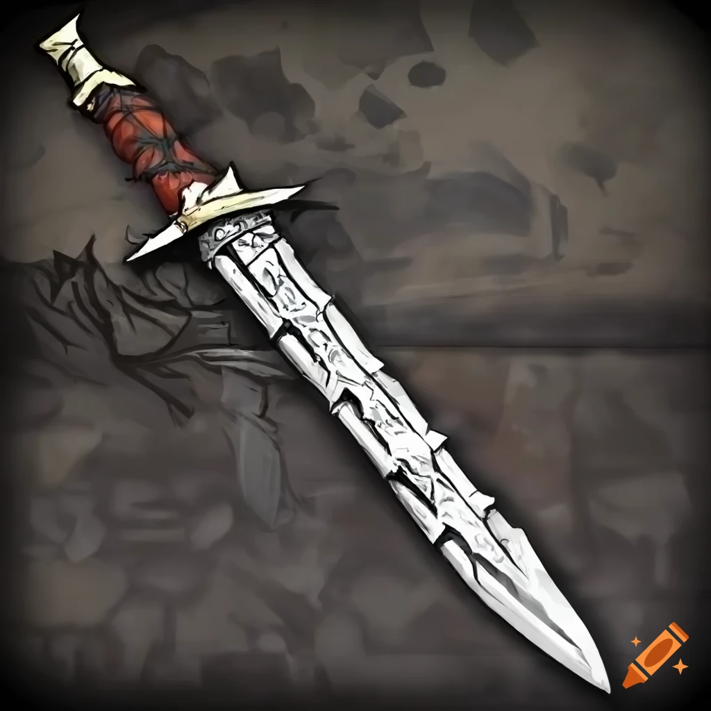 Elegant sword in the style of darkest dungeon