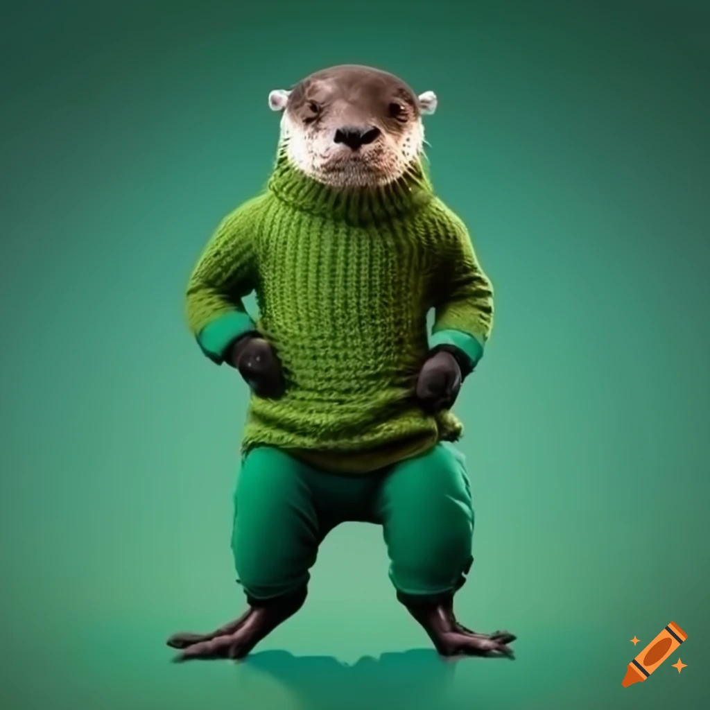 An otter in a three-piece suit on Craiyon