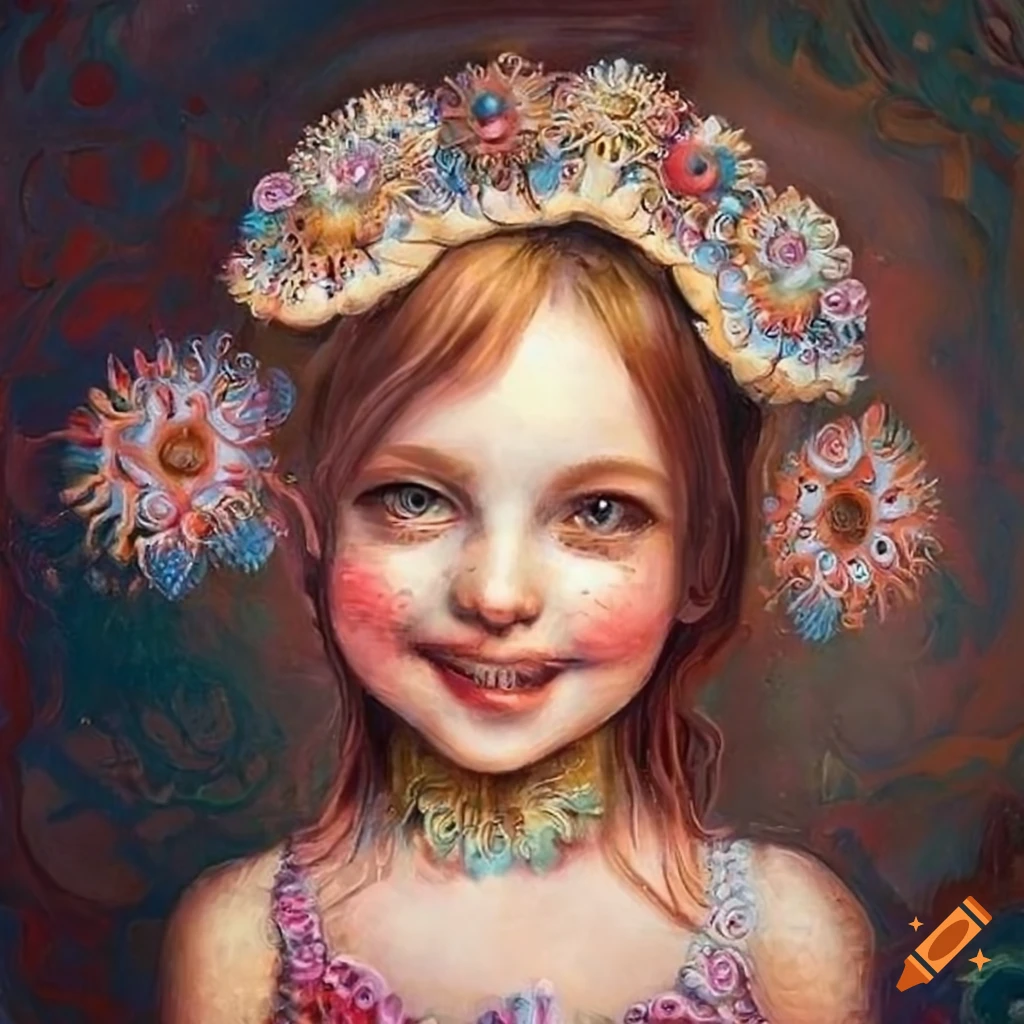 Cute painted girls with unique embellishments on Craiyon