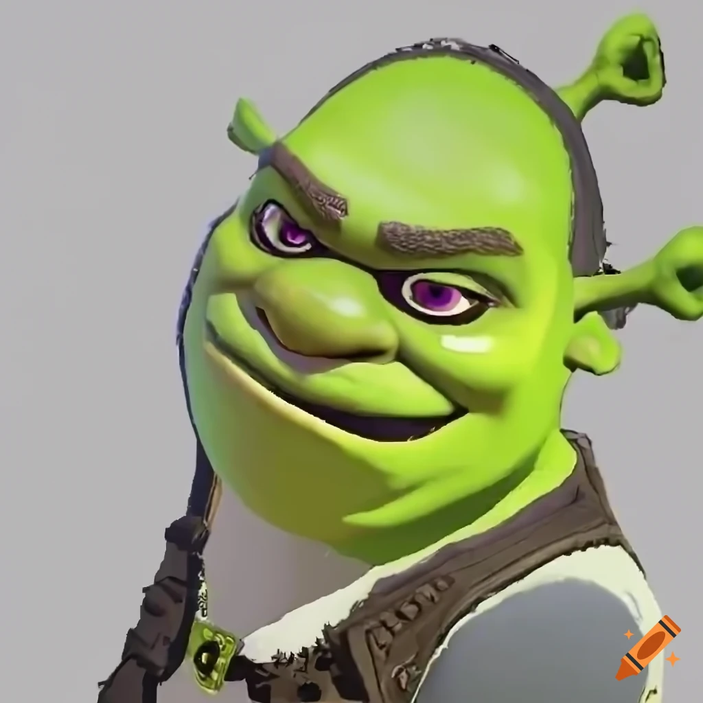 Shrek roaring in Splatoon 3 style on Craiyon