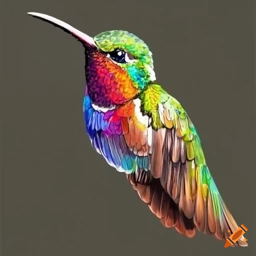 Painting of a hummingbird on Craiyon