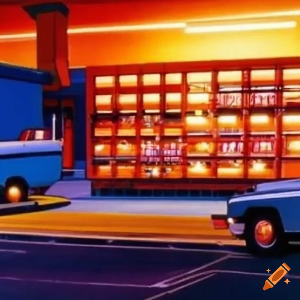 Retro 1990s chillwave home appliances store interior scene on Craiyon