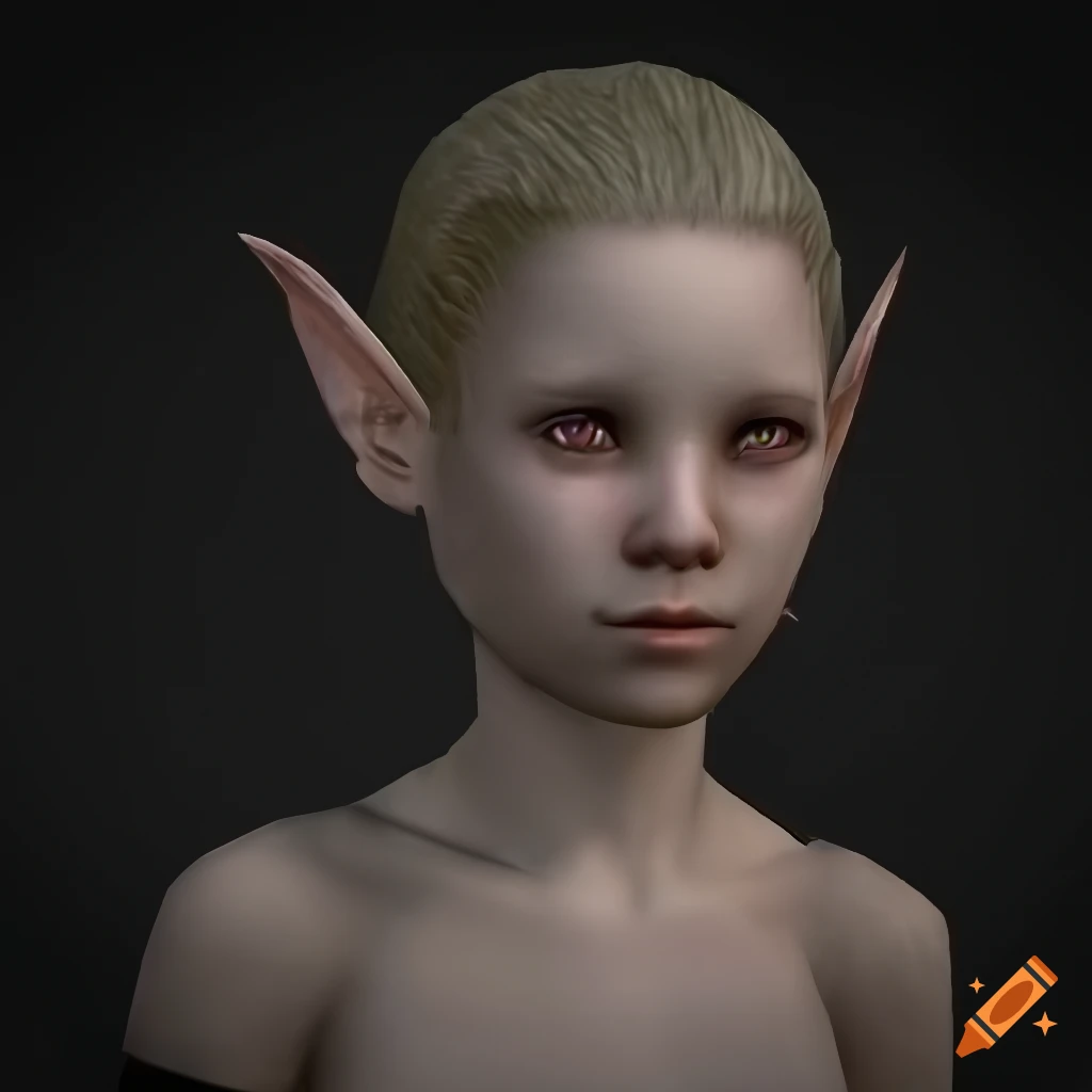 Portrait of a sassy young elf girl from the elder scrolls 3: morrowind ...