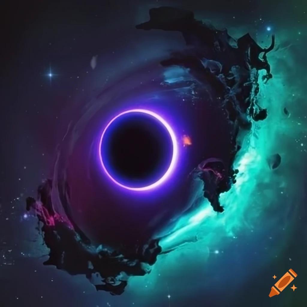 Neon blackhole in space