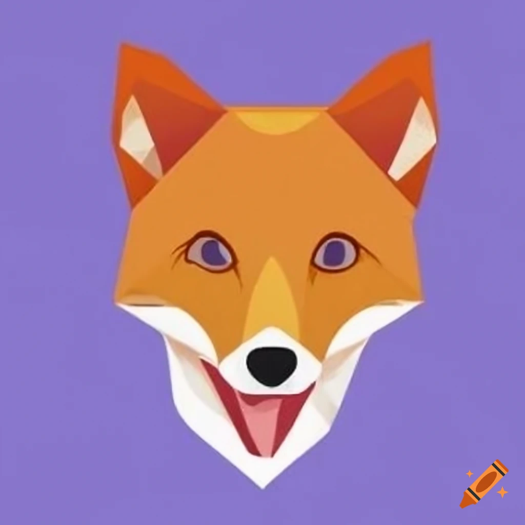Modern cubist naif fox portrait on Craiyon