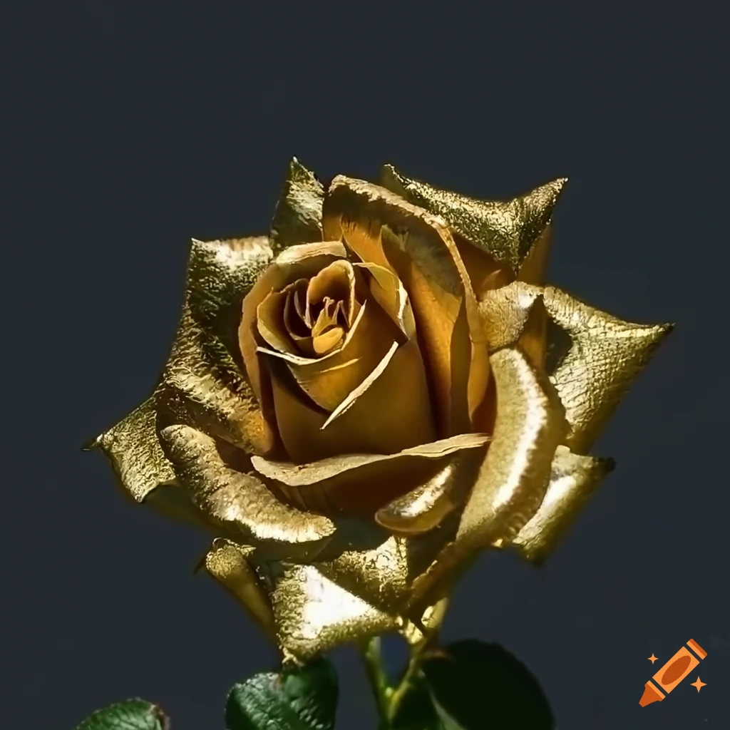 Elegant gold roses on a black background on Craiyon