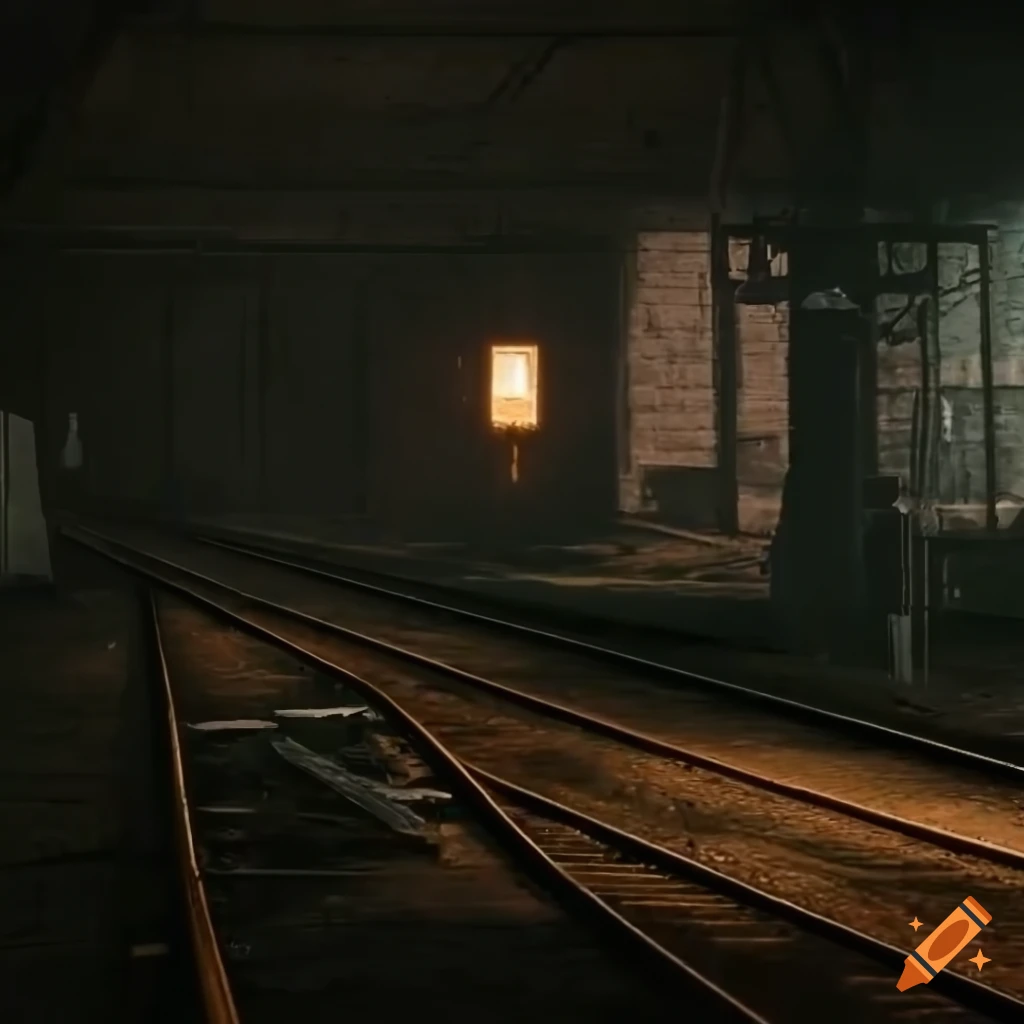 S.t.a.l.k.e.r. train station in a video game on Craiyon