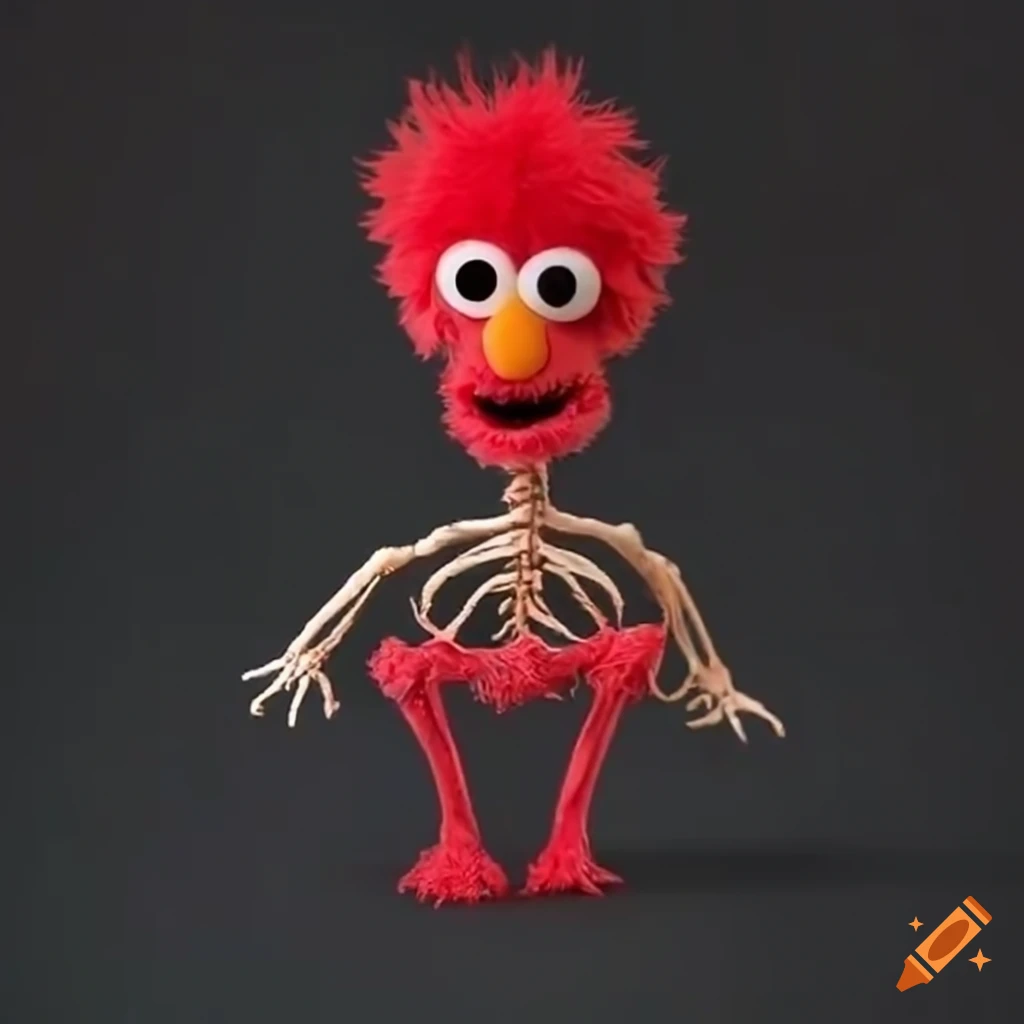 Skeleton Elmo character costume on Craiyon
