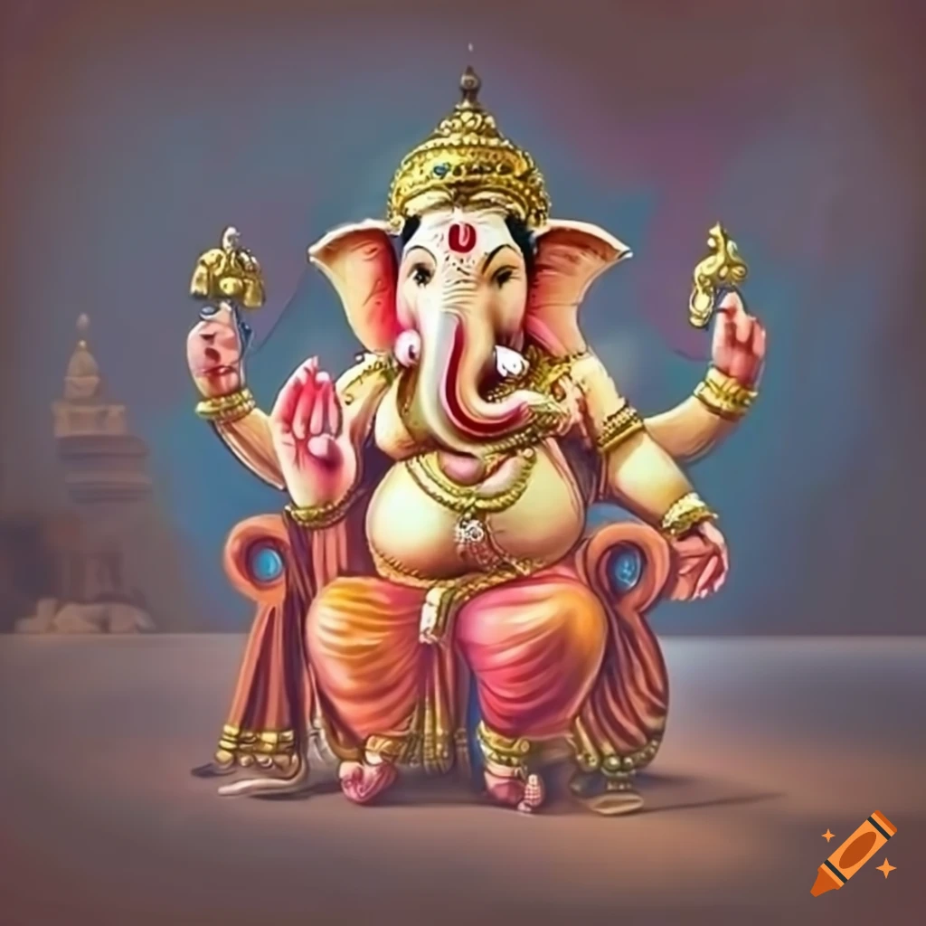 Ganesha blessings artwork on Craiyon