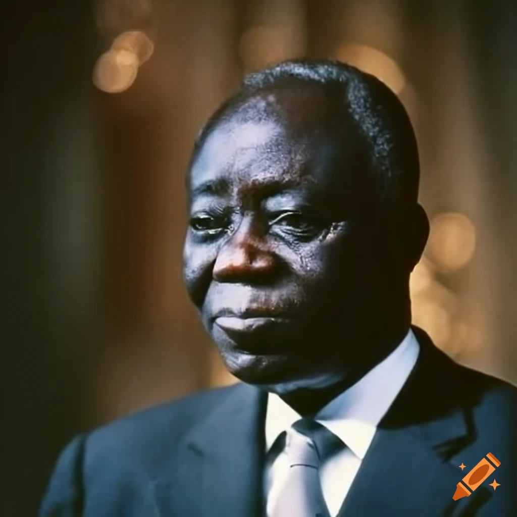 Portrait of Félix Houphouët-Boigny, the first President of Ivory Coast ...