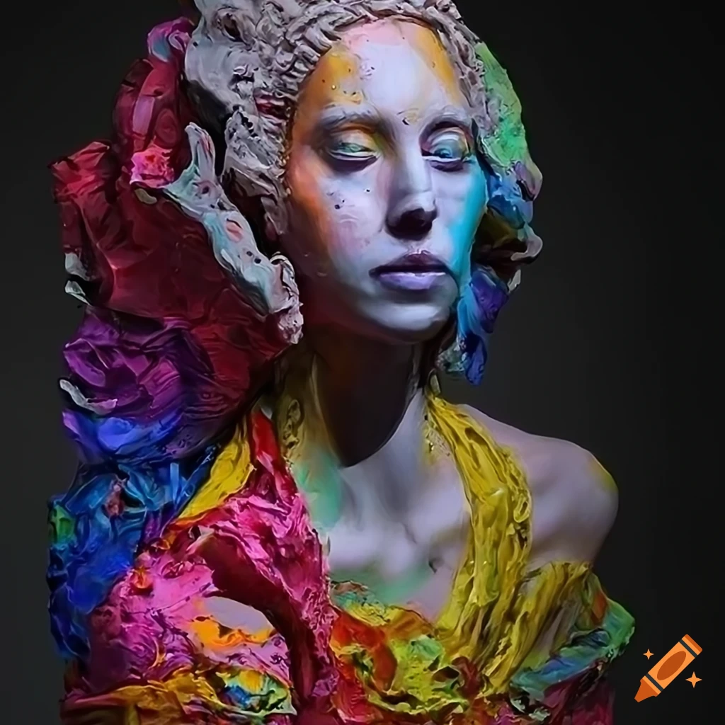Sculpture with vibrant colors and intricate details